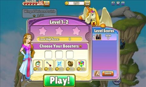 Rainbow Rush - gra match 3 puzzle na facebooku