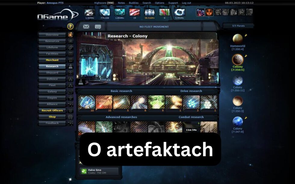 OGame - jak kupić technologie za artefakty? - Desercik.pl